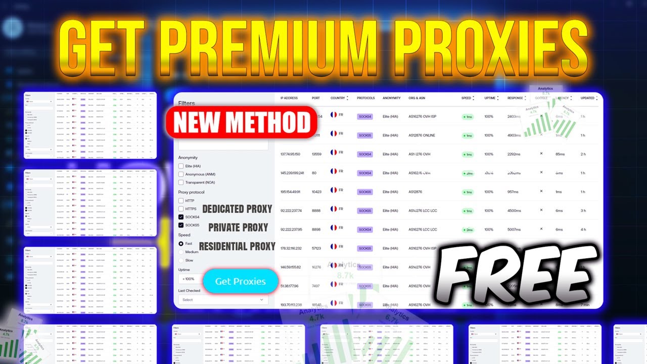 Get Unlimited Premium Paid Proxies for Free any country | Free Residential Proxy List - YouTube