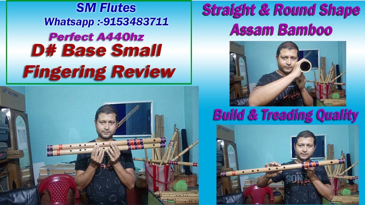 D Sharp Base Small fingering Bamboo Flute Review - YouTube
