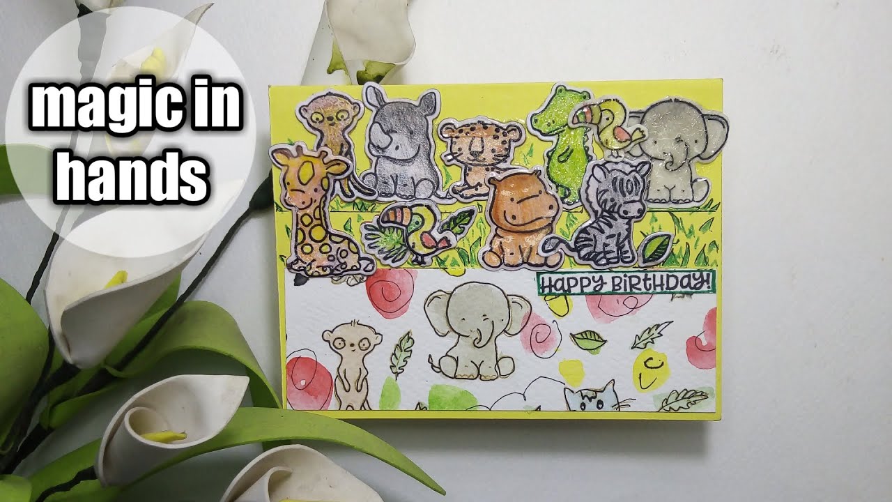 handmade jungle theme birthday card by magic in hands... - YouTube