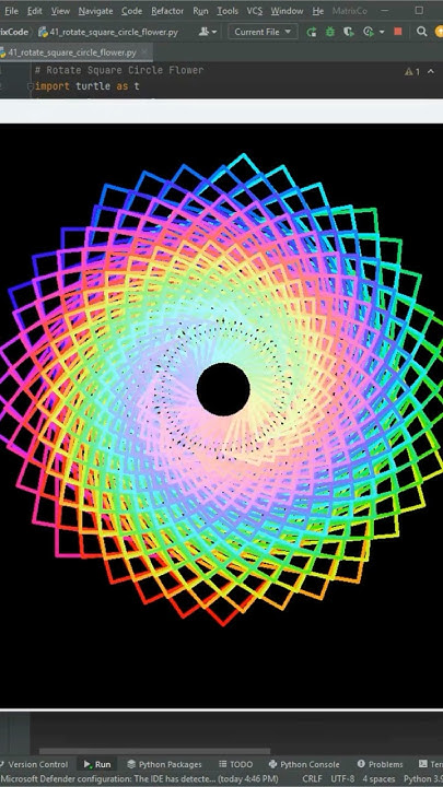 Python Turtle Fun #41 | 🌸 Create a Rotating Square Circle Flower in Python! 🚀🐢 #python - YouTube