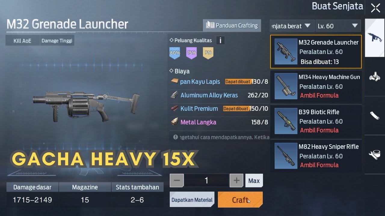 Gacha 15x LV 60 Heavy Weapon GL Pake Teori Trik Di Undawn, Apakah Hoki ...