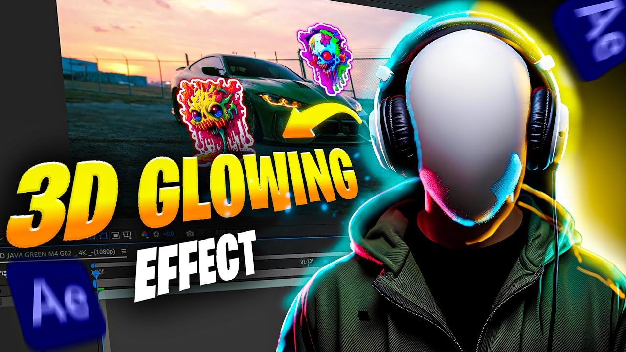 3D Glowing Stickers Effects-After Effects - YouTube