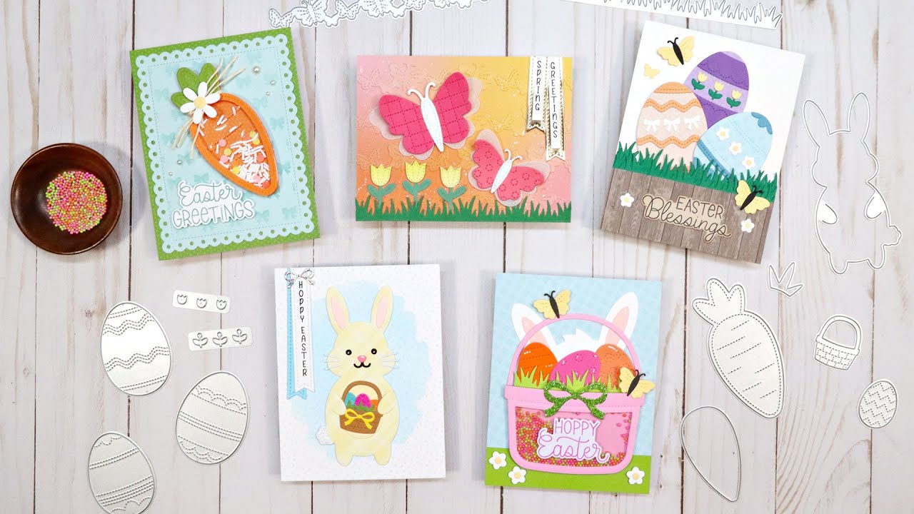 Creating 5 Easter Card Designs - YouTube