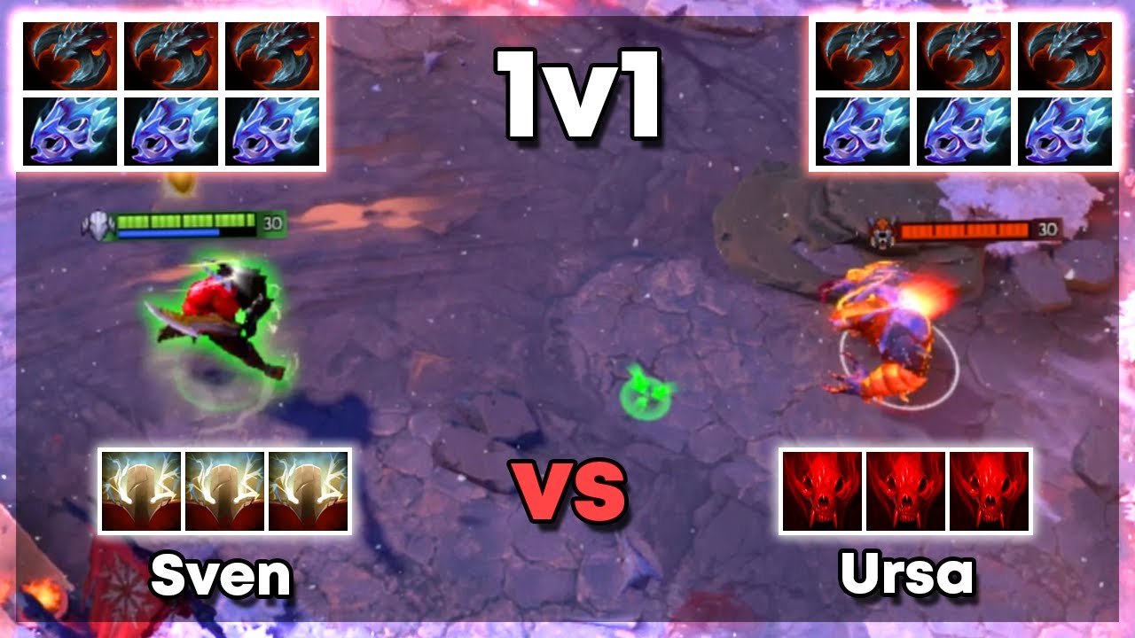 Sven vs Ursa with 3x Satanic and 3x Moonshard - Dota 2 1v1 - YouTube
