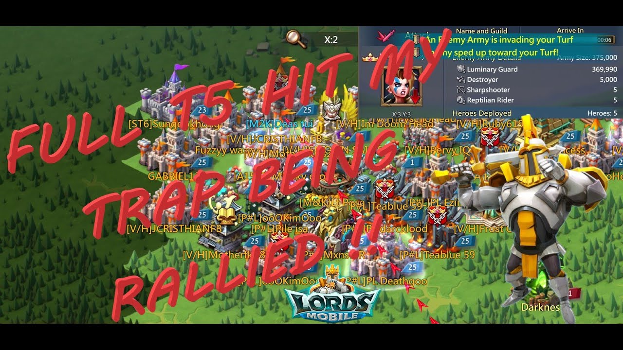 375K T5 INFANTRY VS MY SOLO TRAP !! WITH TROOP COMP - Lords Mobile ...