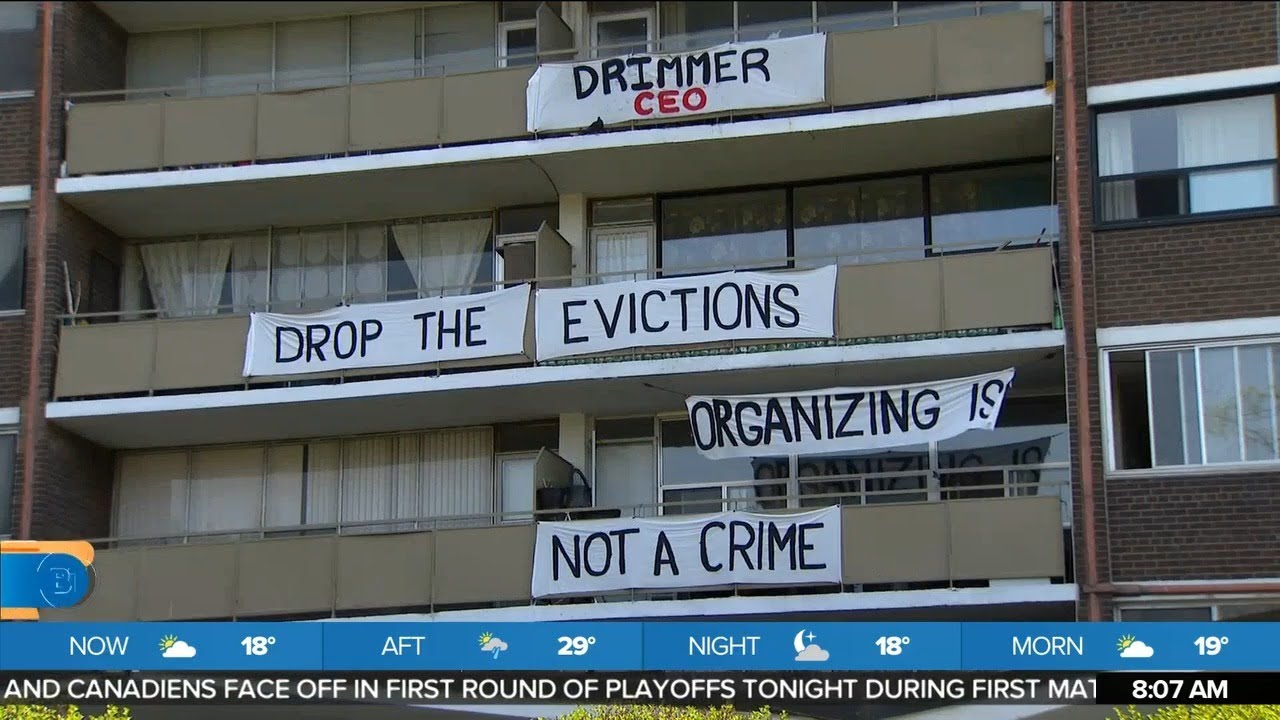 Tenants in Toronto's Parkdale neighbourhood hold rent strike - YouTube
