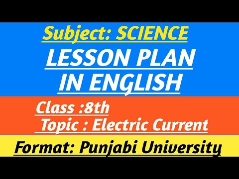 Lesson plan for class 8th || topic Electric current ||lesson plan of science in English || - YouTube