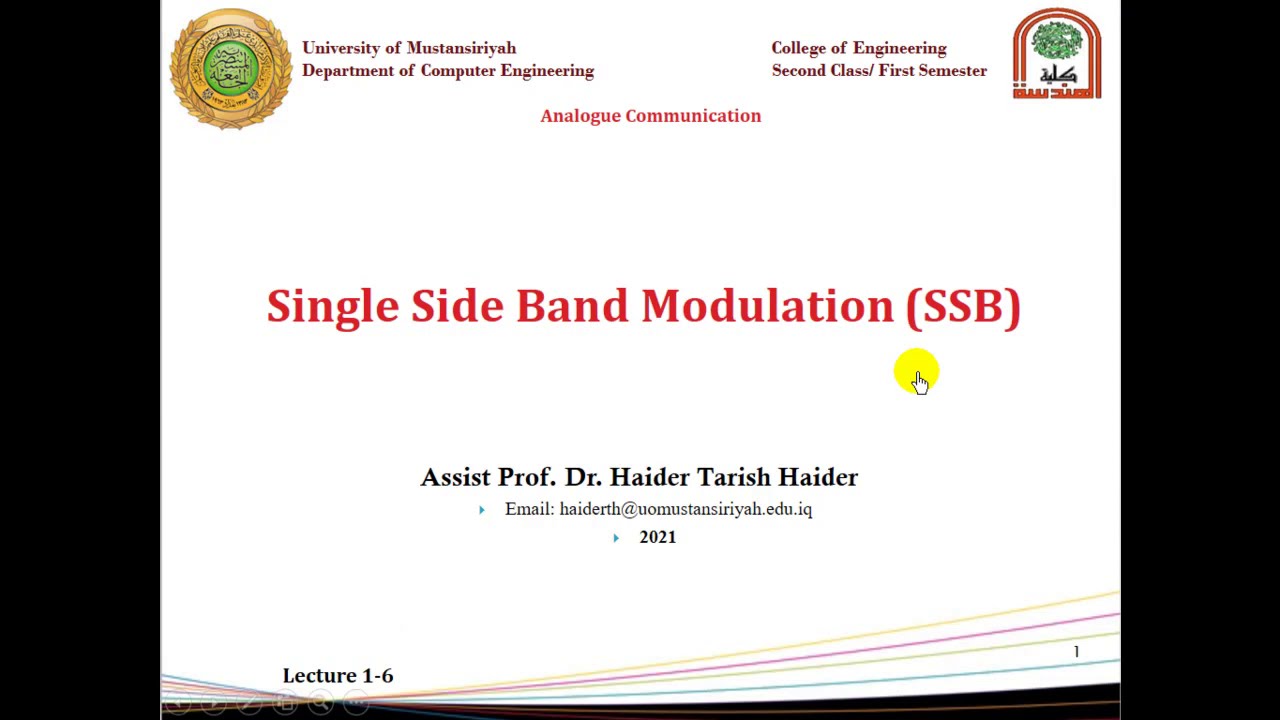 Lecture 6: Single side band (SSB) generation and demodulation - YouTube