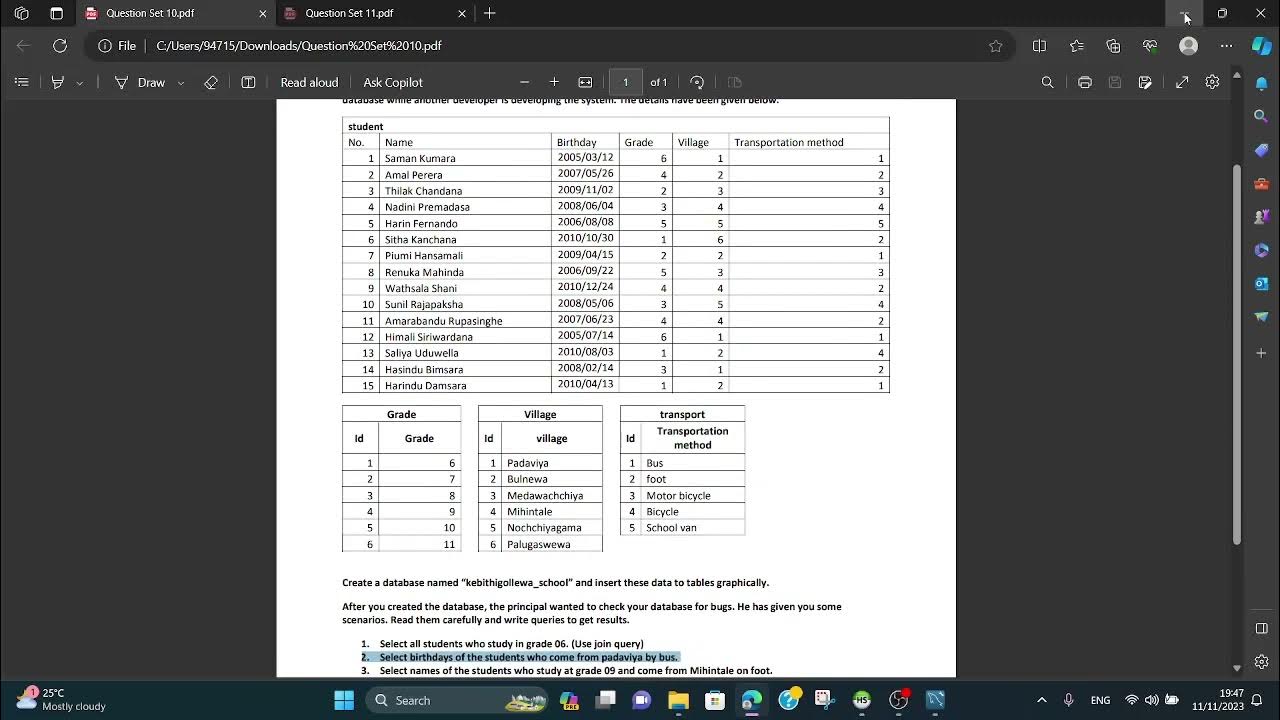 Question set 10 | DATABASE MANAGMENT SYSTEM | Java Institute - YouTube