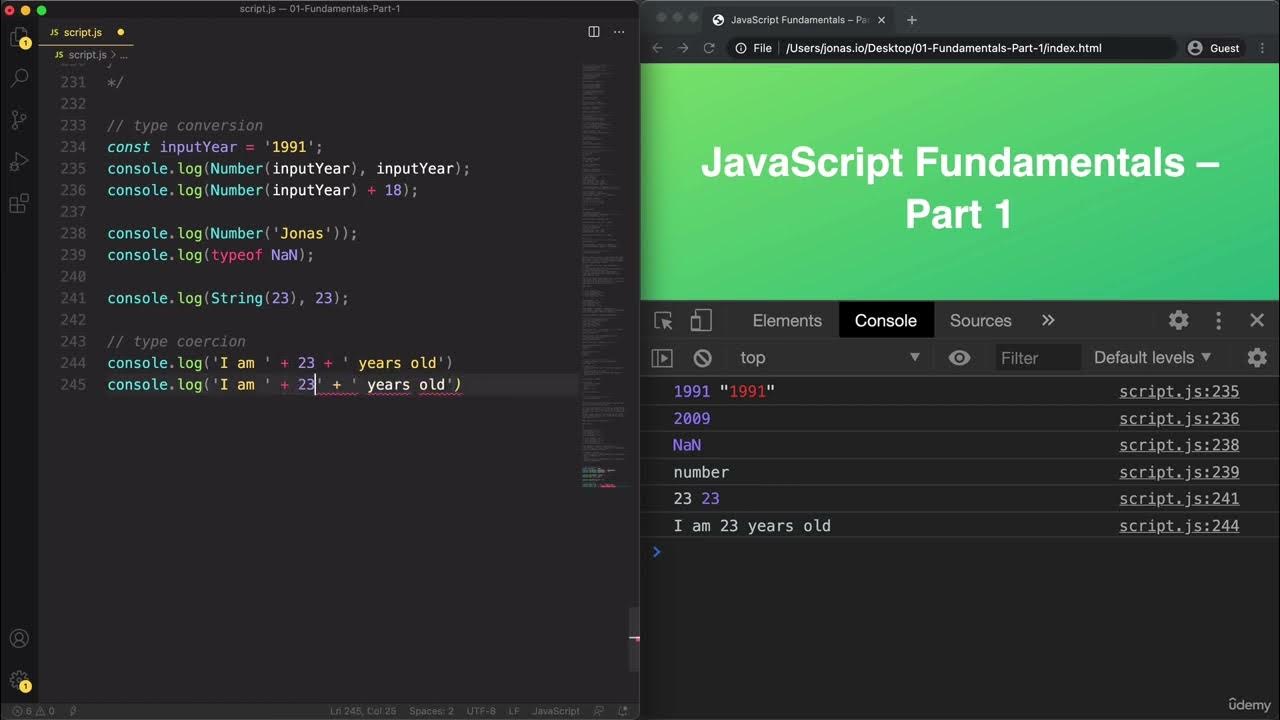 Type Conversion And Coercion Javascript Advanced Full Course Youtube