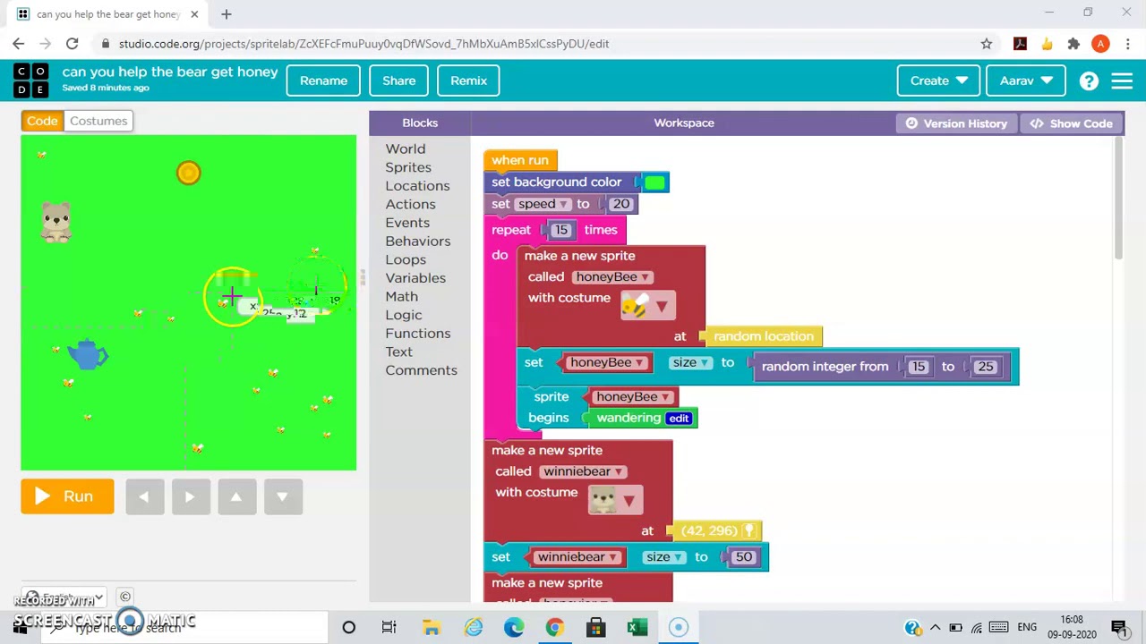My newest game on Code.org - YouTube
