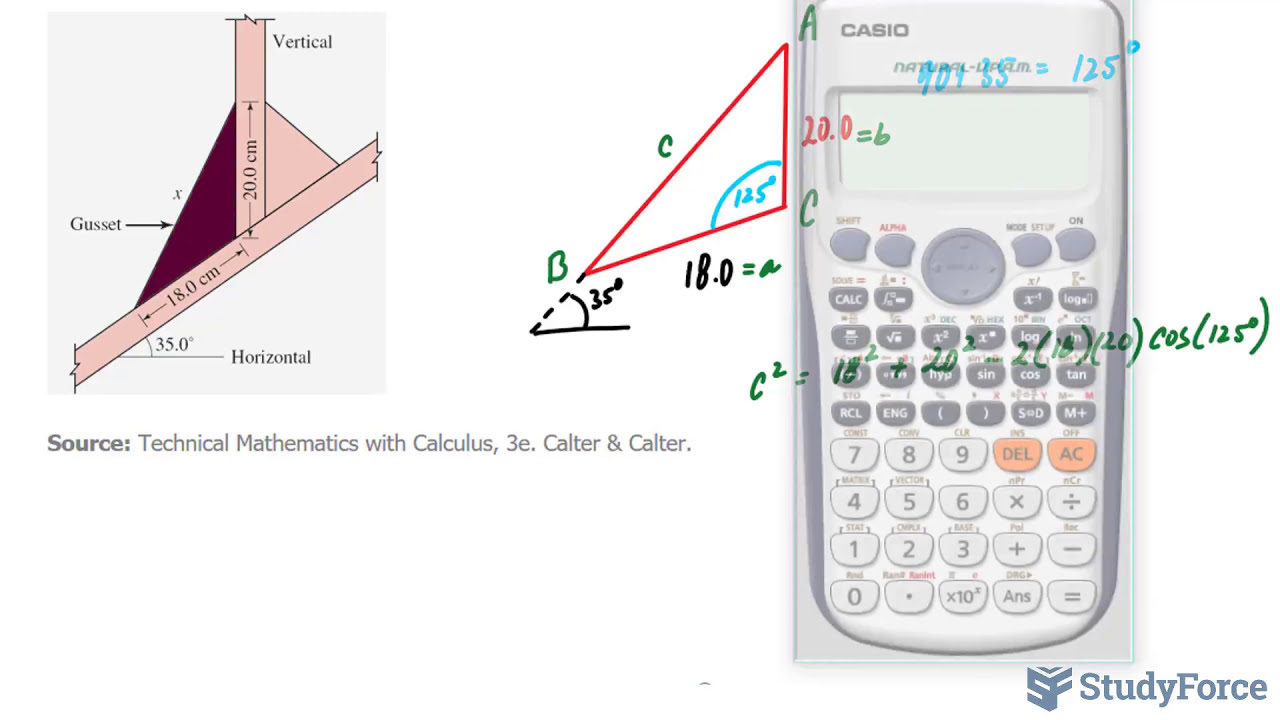 Solve Word Problems Involving the Cosine Law (Example 1) - YouTube