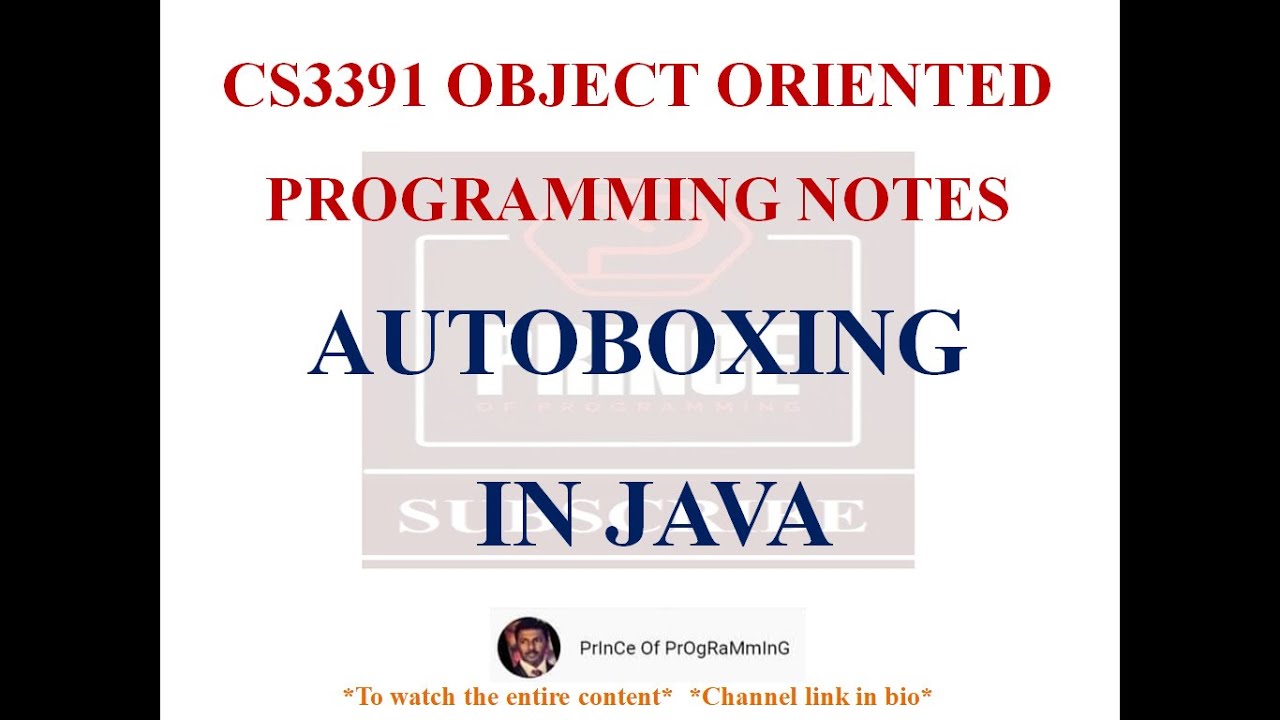 AUTOBOXING IN JAVA NOTES | CS3391 OBJECT ORIENTED PROGRAMMING NOTES ...