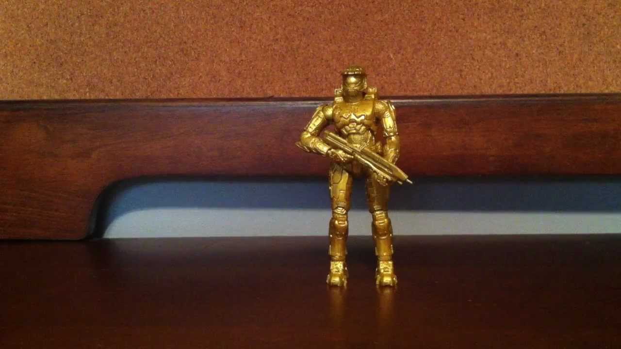 Halo 3 Gold Master Chief Action Figure Review - YouTube