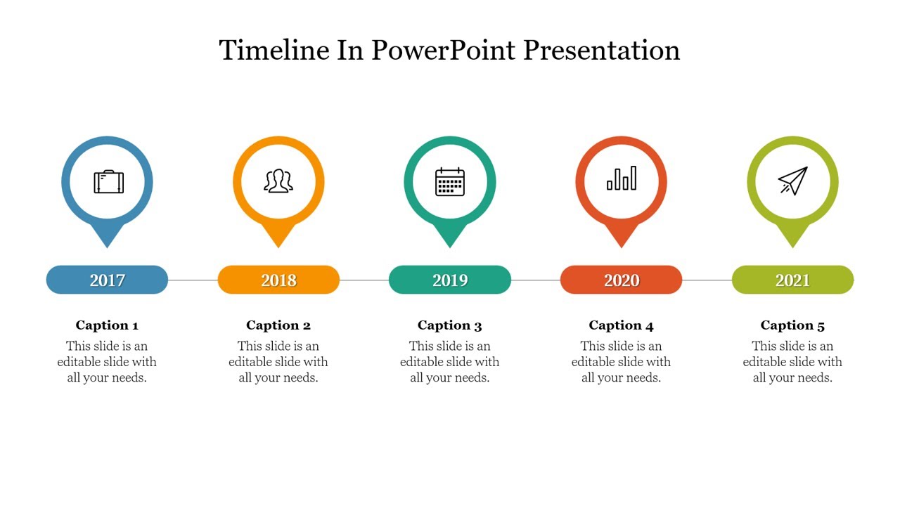 Simple Steps to Create a 5-Point Timeline in PowerPoint #slideegg - YouTube