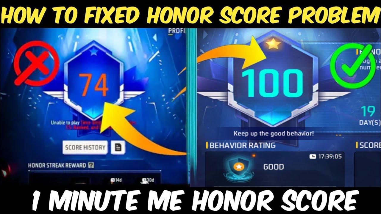 How To Increase Honor Score In Free Fire | Free Fire Honor Score Problem | Garena App - YouTube