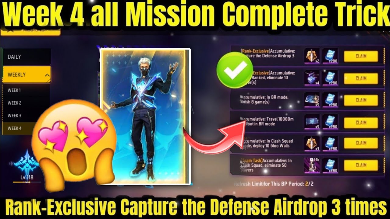 Capture Defense Airdrop 3 Times😍 Complete | FF Mission Capture Defence ...