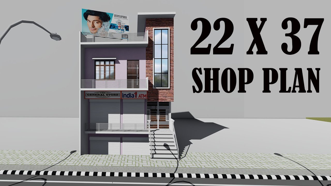 22 by 37 shop plan,22 by 37 market design,22x37 basement shop - YouTube