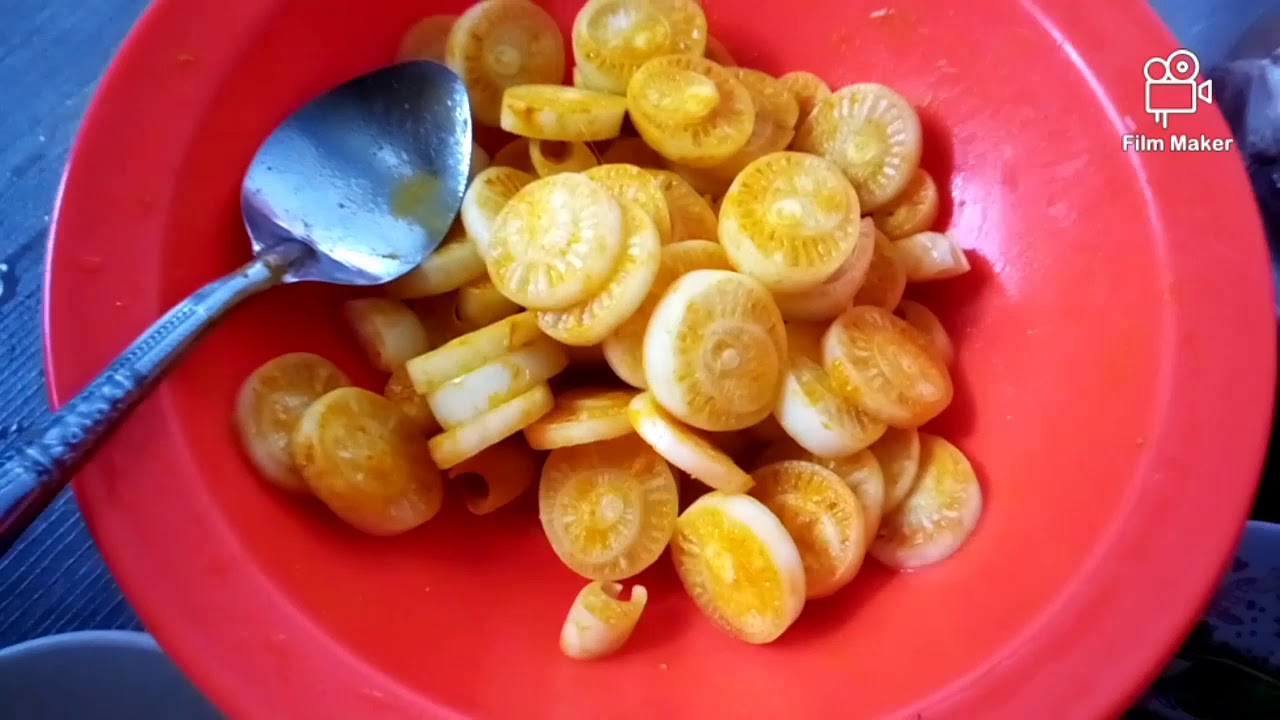 Umbut pisang masak gulai - YouTube