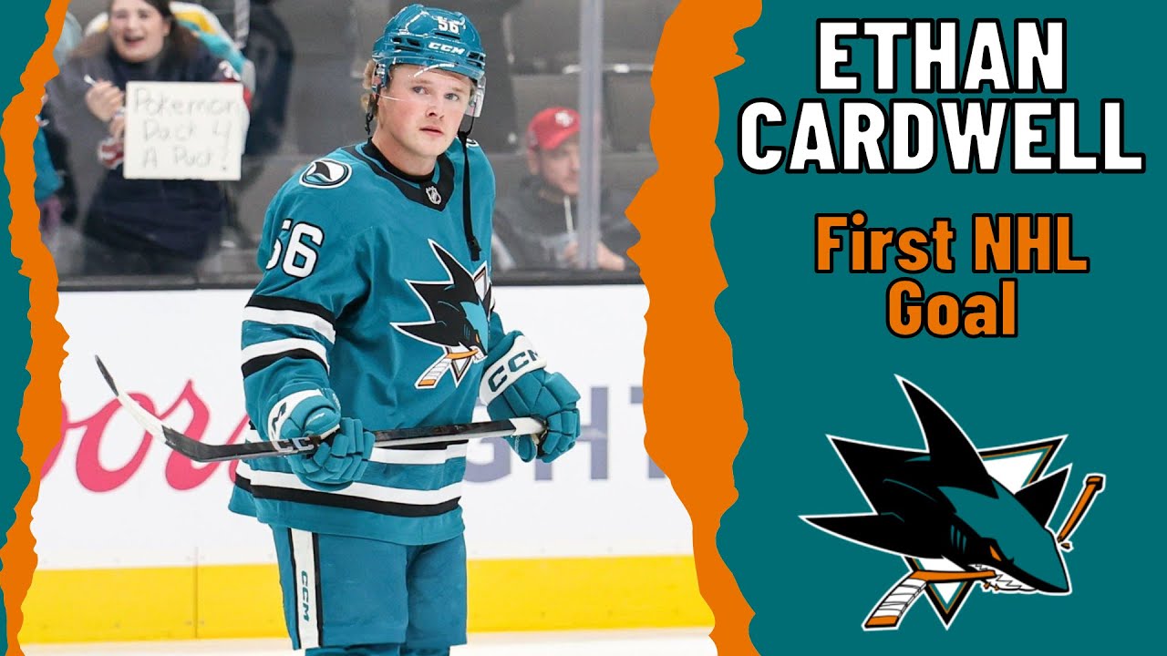 Ethan Cardwell #56 (San Jose Sharks) first NHL goal Nov 29, 2024 - YouTube