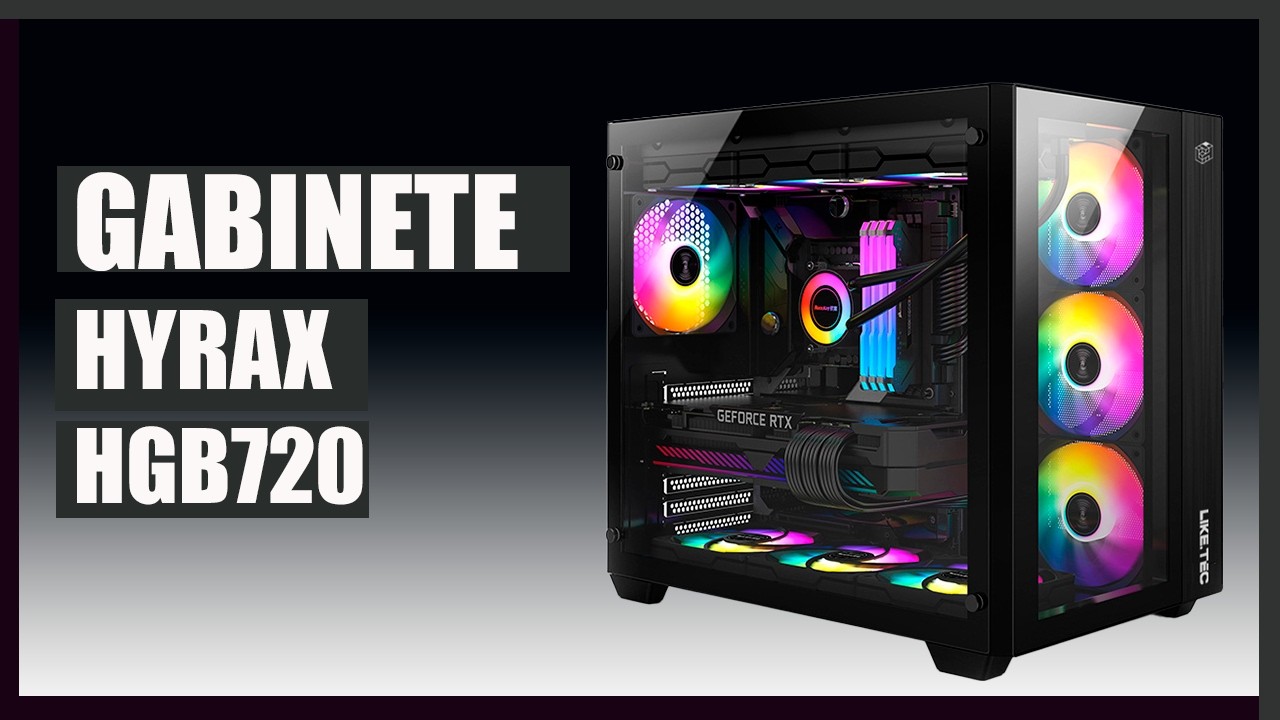 Gabinete aquario Hyrax Tower Hgb720 Gamer Vidro Temperado - YouTube