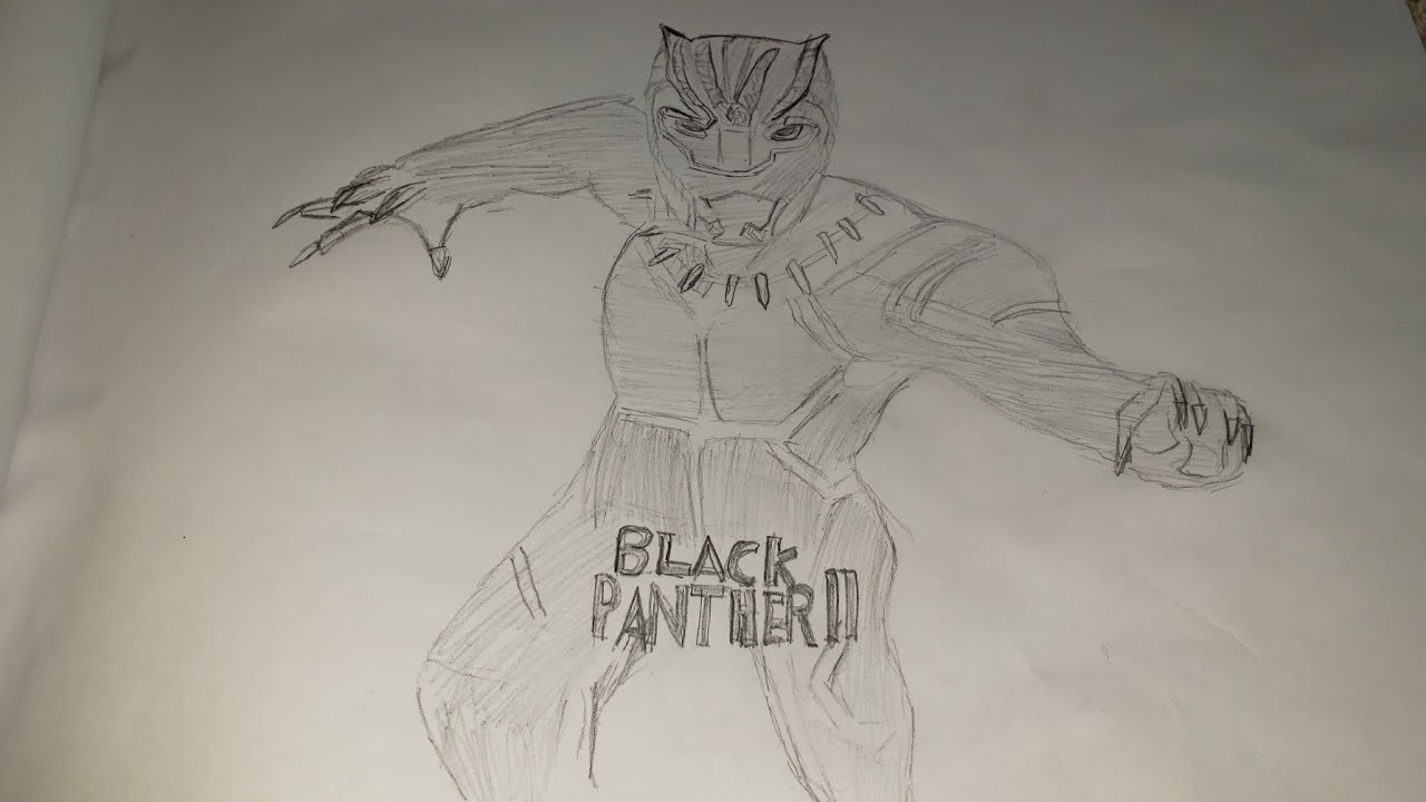 How to draw Black Panther wakanda forever - YouTube