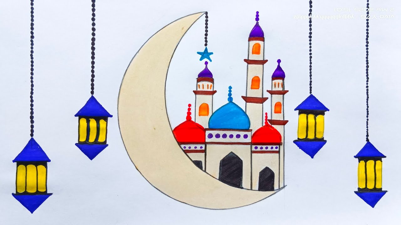 How to draw ramadan drawing with pencil/beautiful and easy ramadan ...