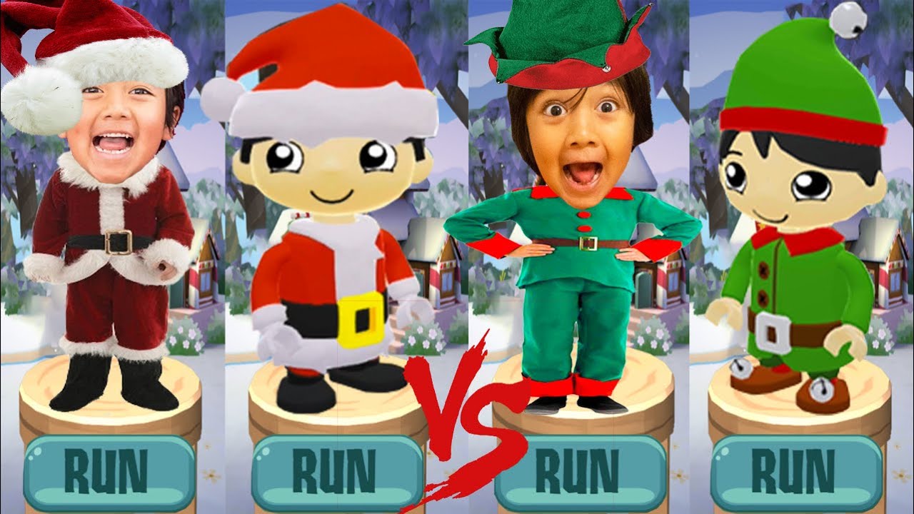 Tag With Ryan - Santa Ryan vs Elf Ryan - Choose a Team Run Gameplay ...