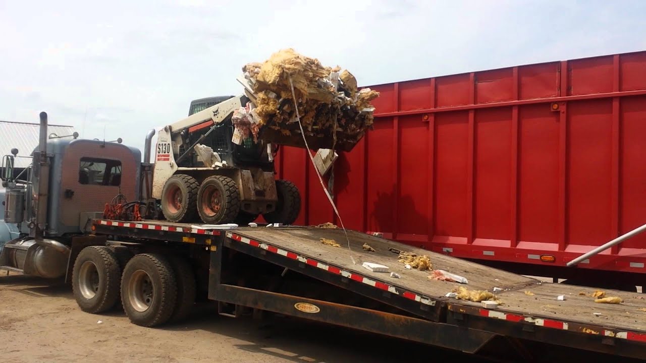 How to unload a van trailer into a walking floor trailer...with a ...