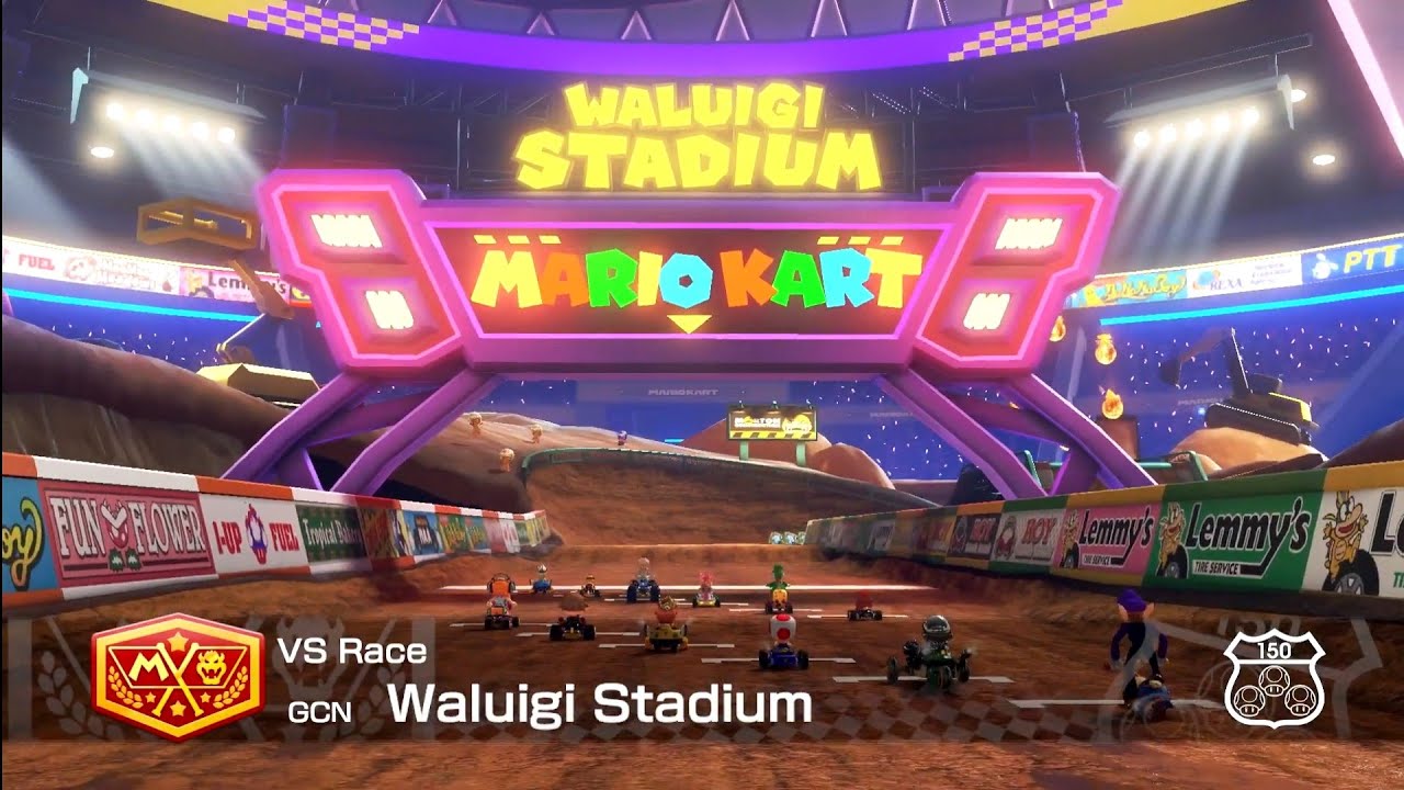 Mario Kart 8 Deluxe GCN Waluigi Stadium Gameplay - YouTube