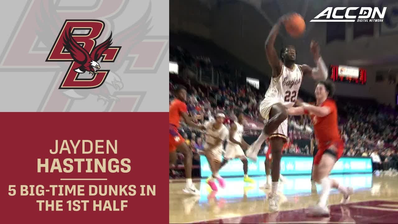 BC's Jayden Hastings Opens The Game With 5 Big-Time Dunks - YouTube