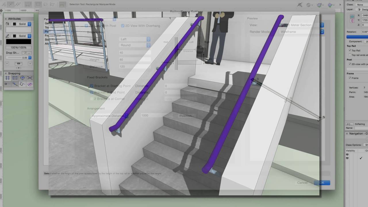 Vectorworks 2017: Railing Fence Tool - YouTube