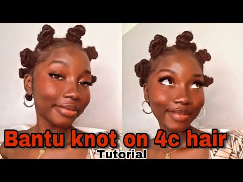 How to make Bantu knot on natural 4c hair // protective style// natural ...