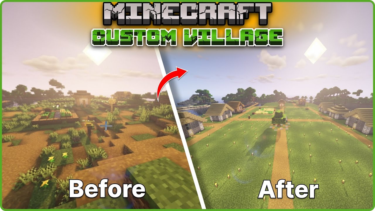 I Build a Custom Village in Minecraft Survival World - how to build a ...