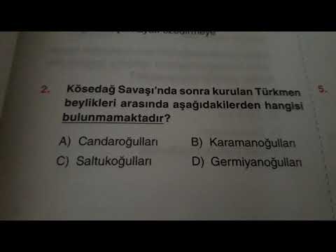 6. Sınıf Sosyal Bilgiler Türklerin Yeni Yurdu Anadolu Soru Çözümü