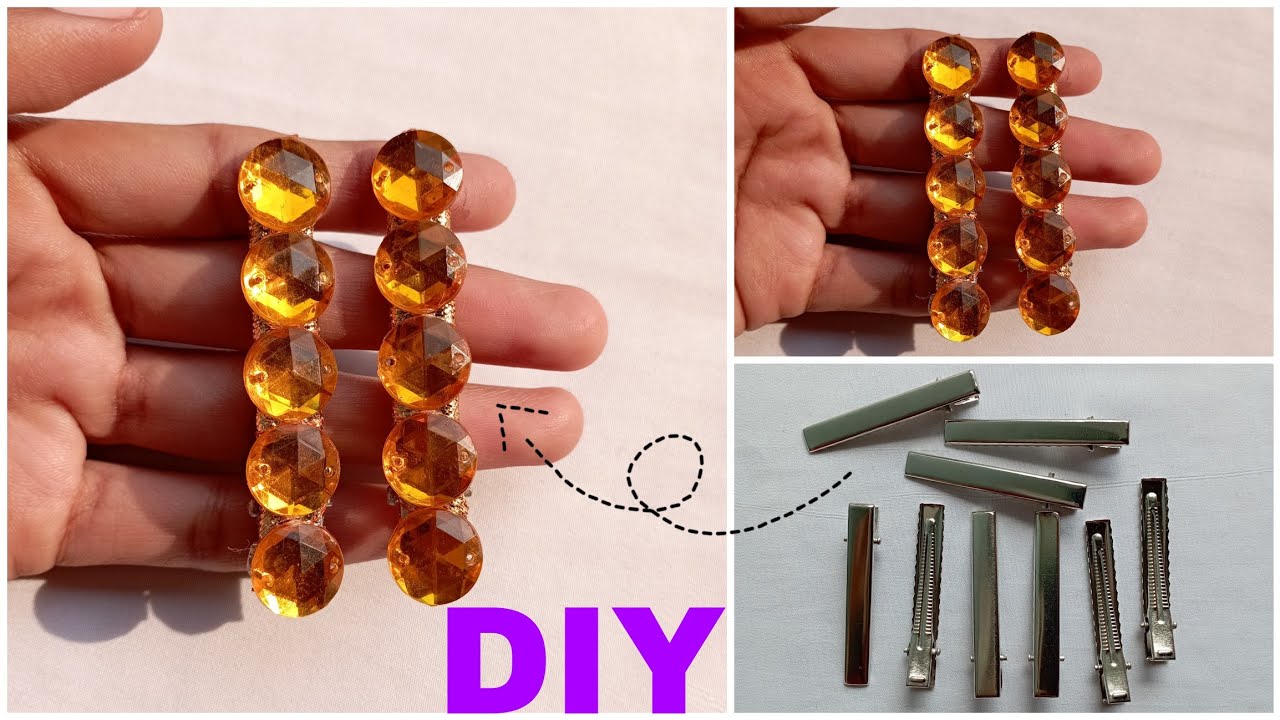 DIY Hair Clip | Hair Clips Making at Home | Alligator Clip Decoration ...