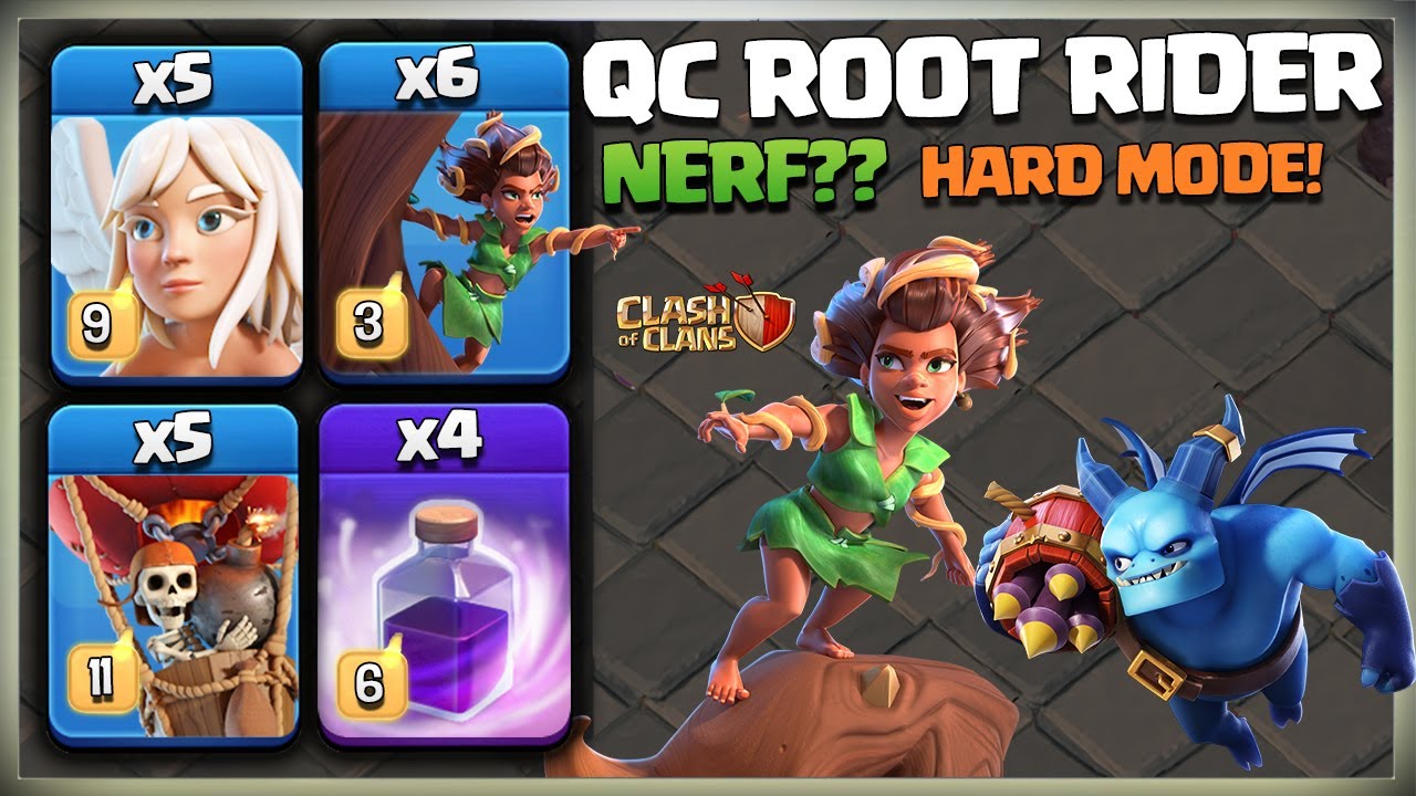 New Th16 Qc Root Rider Attack Hard Mode 🔥 Best Th16 Attack Strategy coc ...