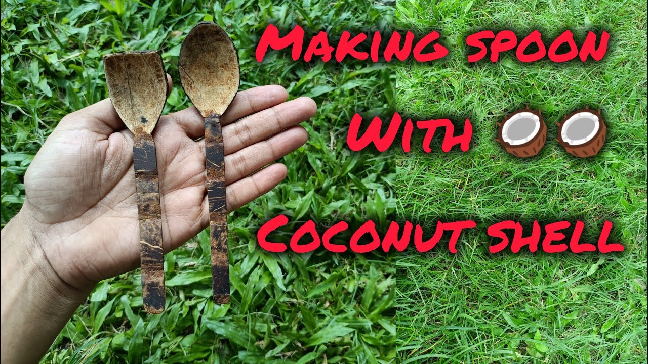 How to make spoon with coconut shell 🥥🥥/coconut shell craft ideas ...