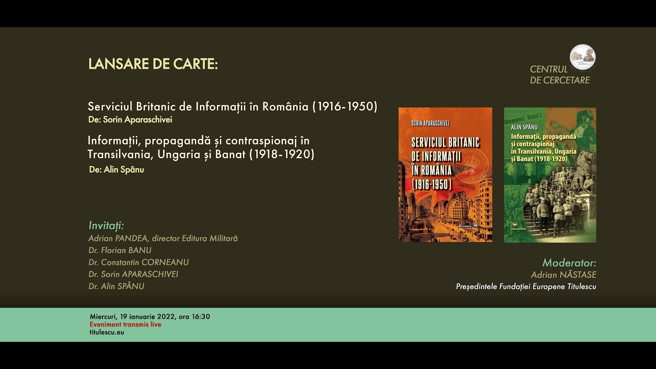 Lansare de carte. Autori: Sorin Aparaschivei, Alin Spânu - YouTube