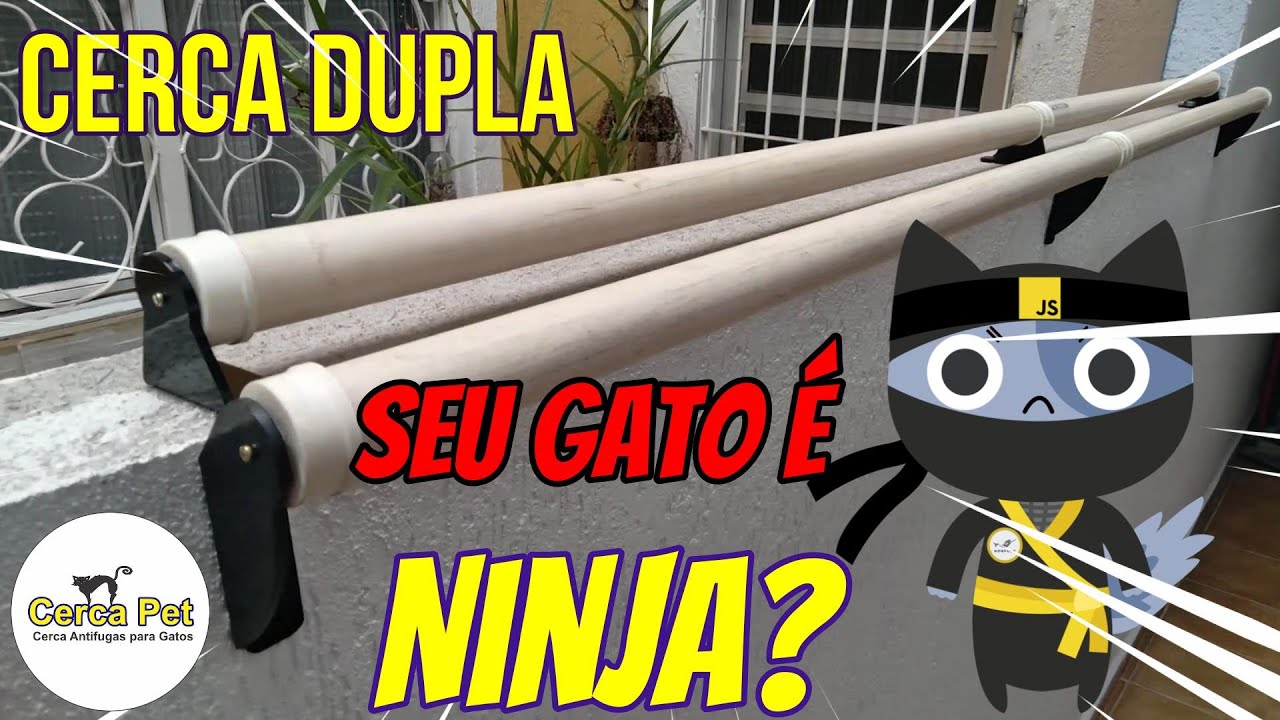 Cerca Dupla anti fuga para gatos, cerca pet, kit completo, loja cerca ...