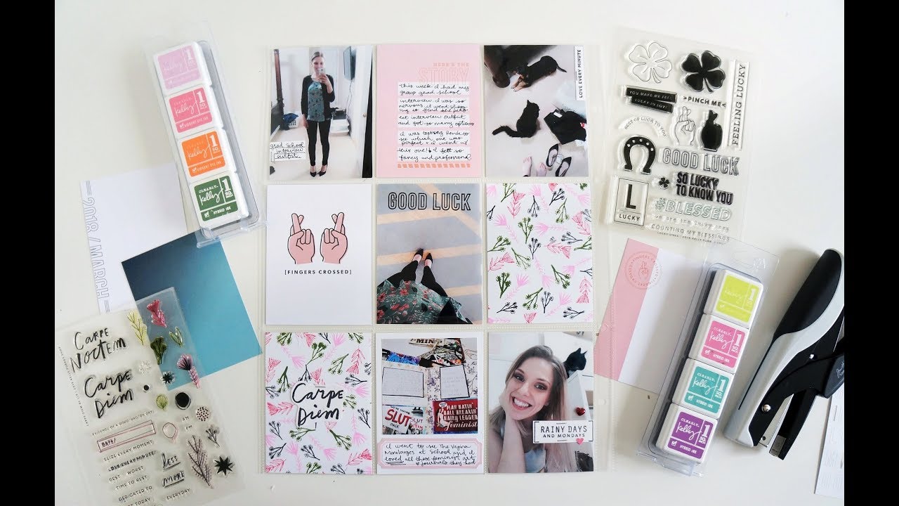 Kelly Purkey Process Video 9x12 Project Life Layout February 2018 - YouTube