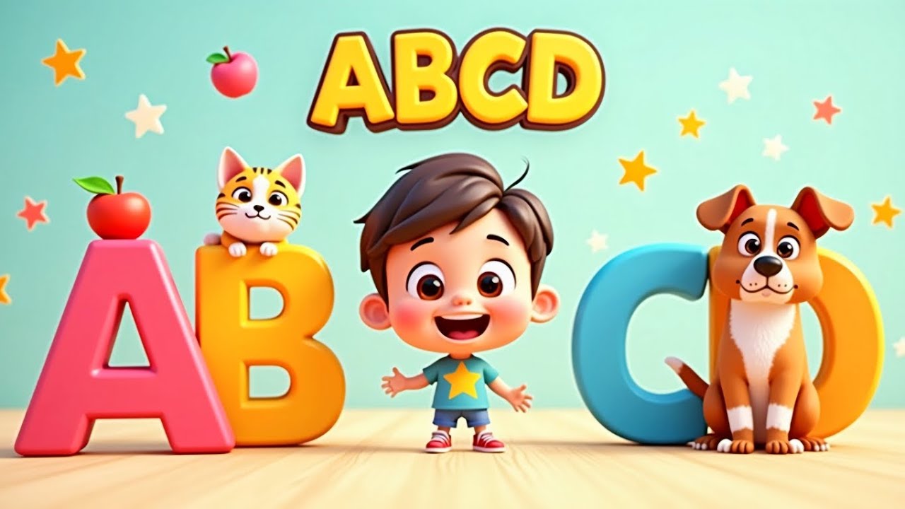 Abcd for children || a for apple | abcd for cartoon style - YouTube