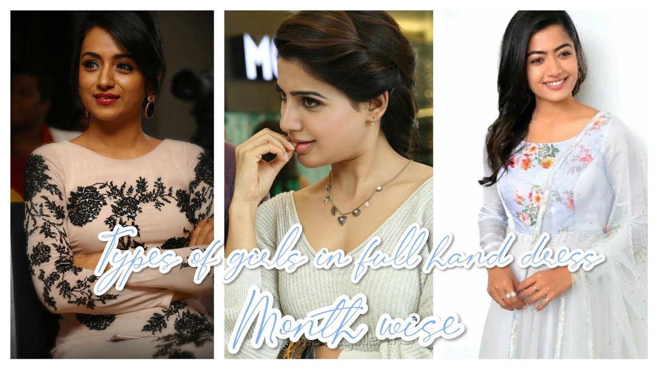 Types of girls in Full Hand Dress 💙 month wise - YouTube