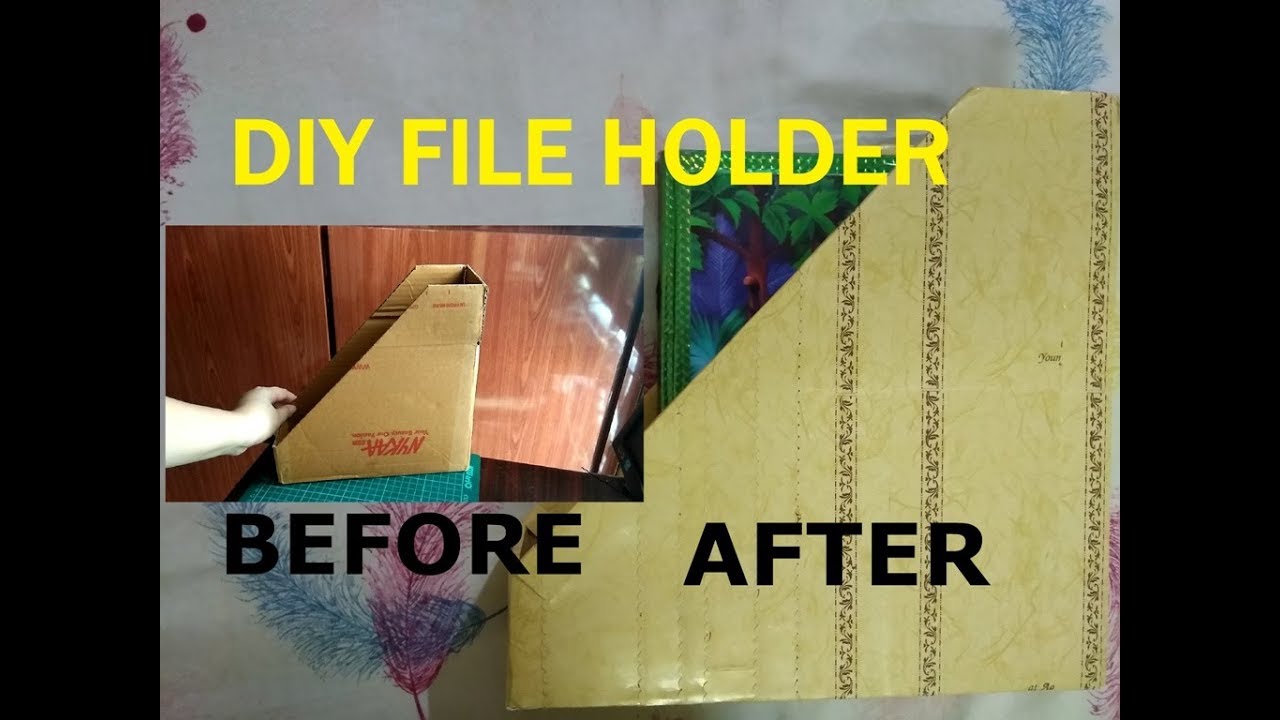 DIY File Holder from Cardboard Nykaa or Amazon Box - YouTube