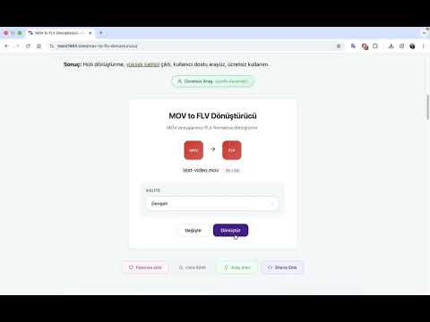 MOV to FLV Dönüştürücü Ücretsiz Online | MOV'u FLV Flash Video Formatına Çevir