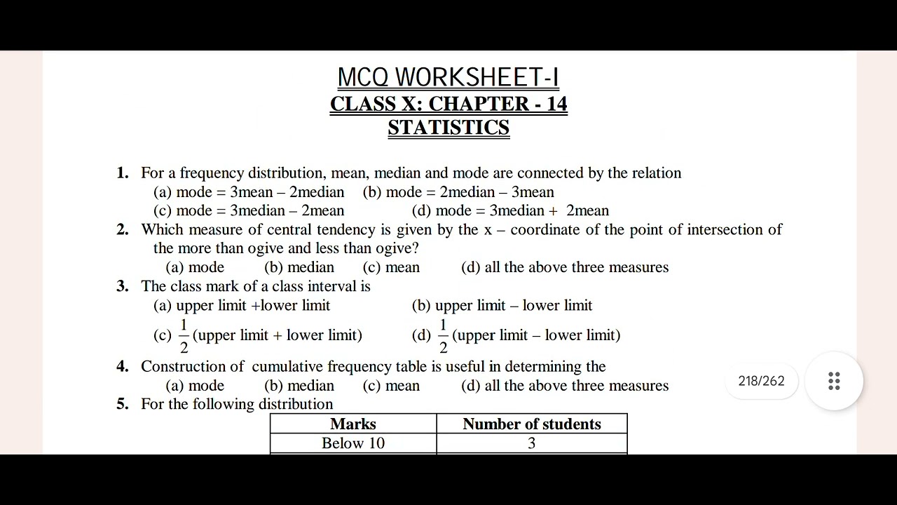 Chapter 4, Statistics Class 10 important formulas - YouTube