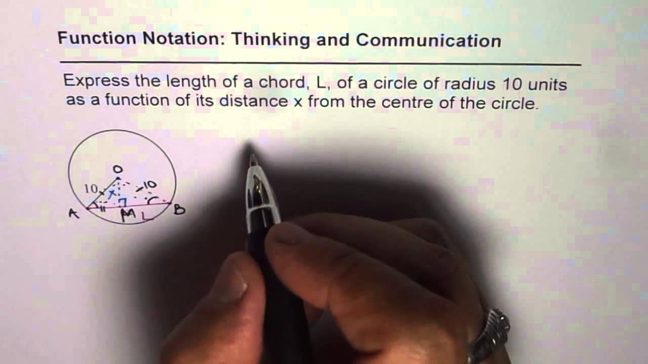 Function Notation For Length of Chord From Centre - YouTube