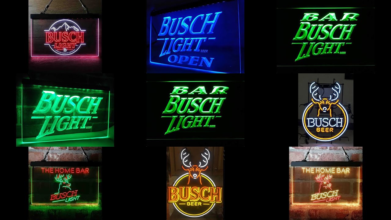 Busch light bar sign - YouTube