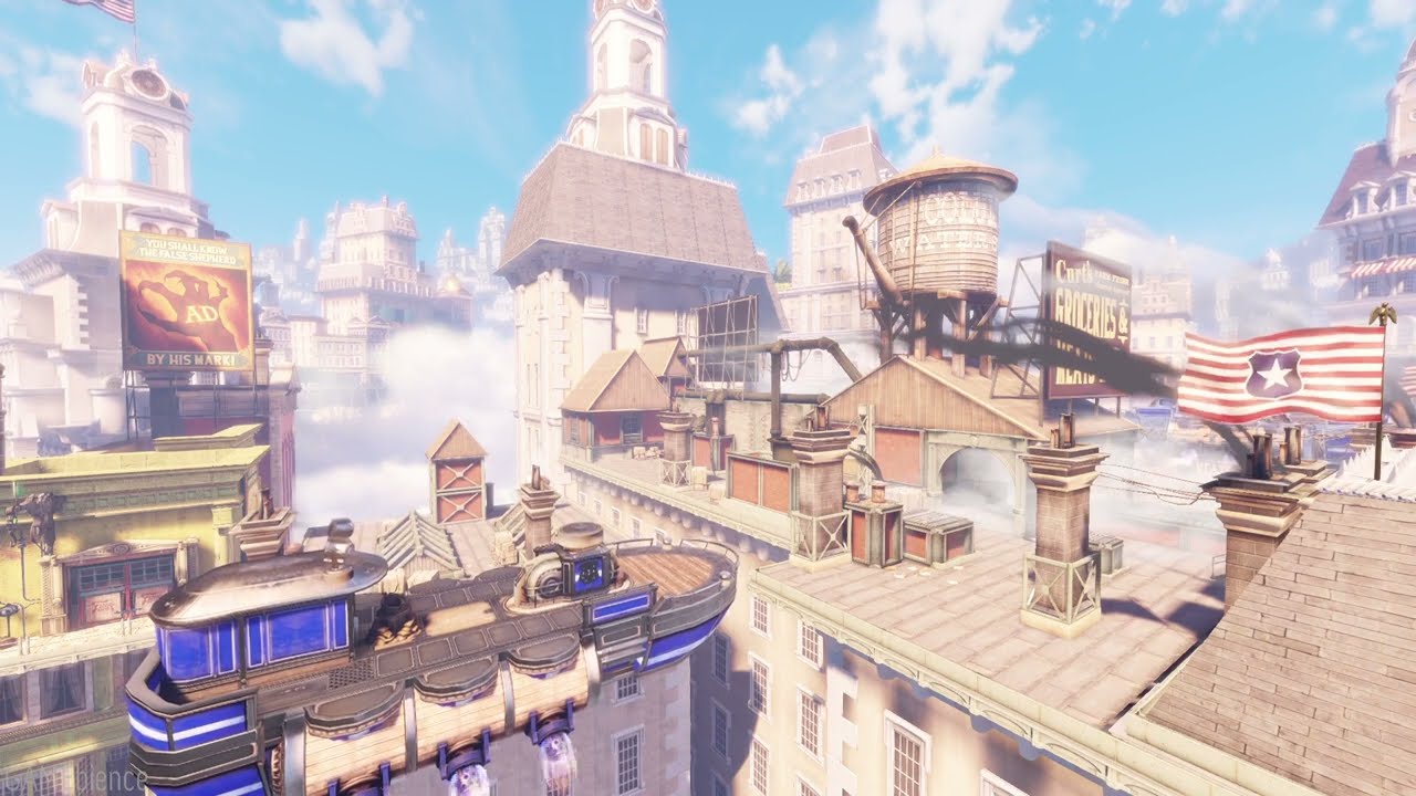 3 Hour - Bioshock Infinite - Building Rooftop Ambience - YouTube