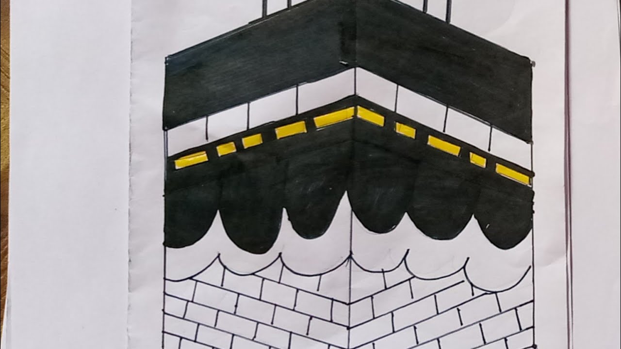 How to draw KABBA drawing,step by step esy KHANA-E-KABBA drawing ️ ️ ...